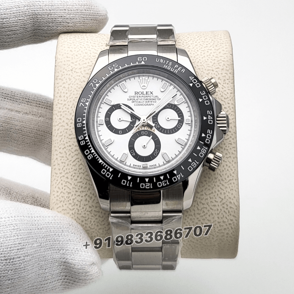 Rolex Cosmograph Daytona Panda White Dial 40mm High Quality Swiss ...